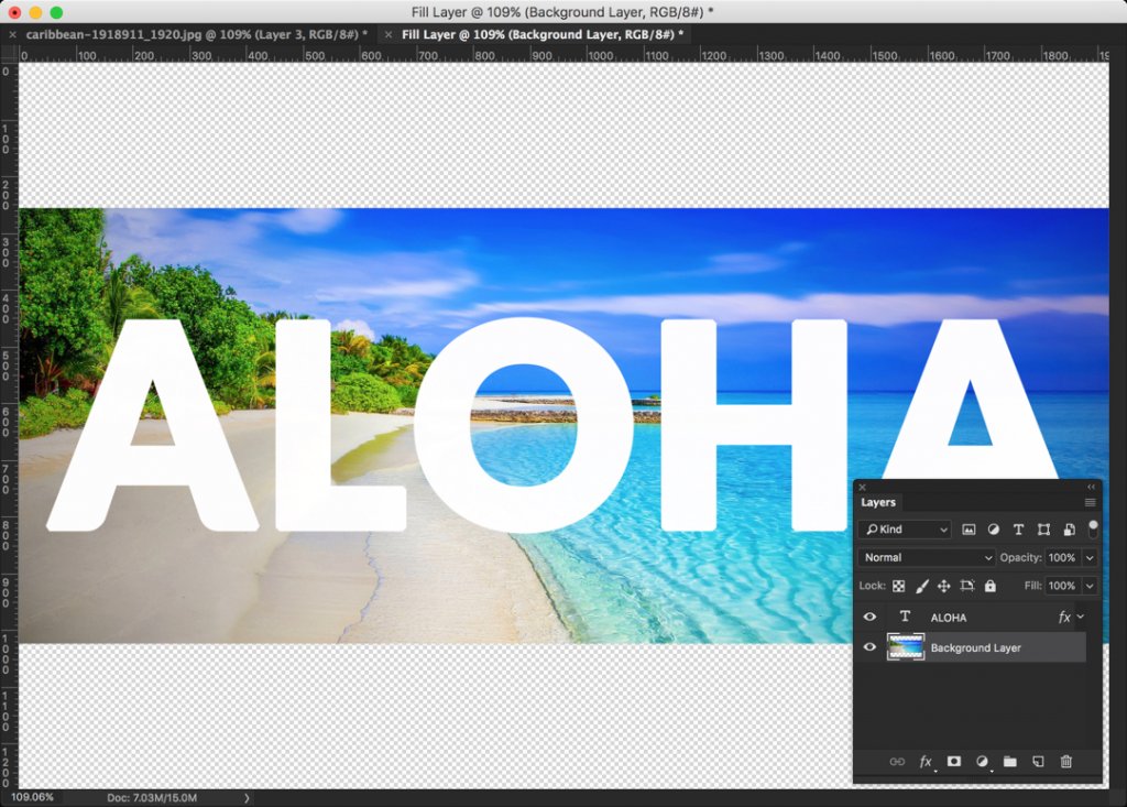 Photoshop: Place an Image in Text - TrickyPhotoshop